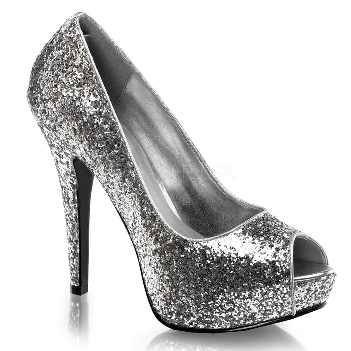 Fabulicious Glitzer-Pumps PeepToe Plateaupumps Twi | Higher-Heels